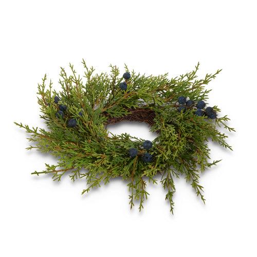 Juniper with Berries Mini Wreath Candle Ring - 2 sizes – give.