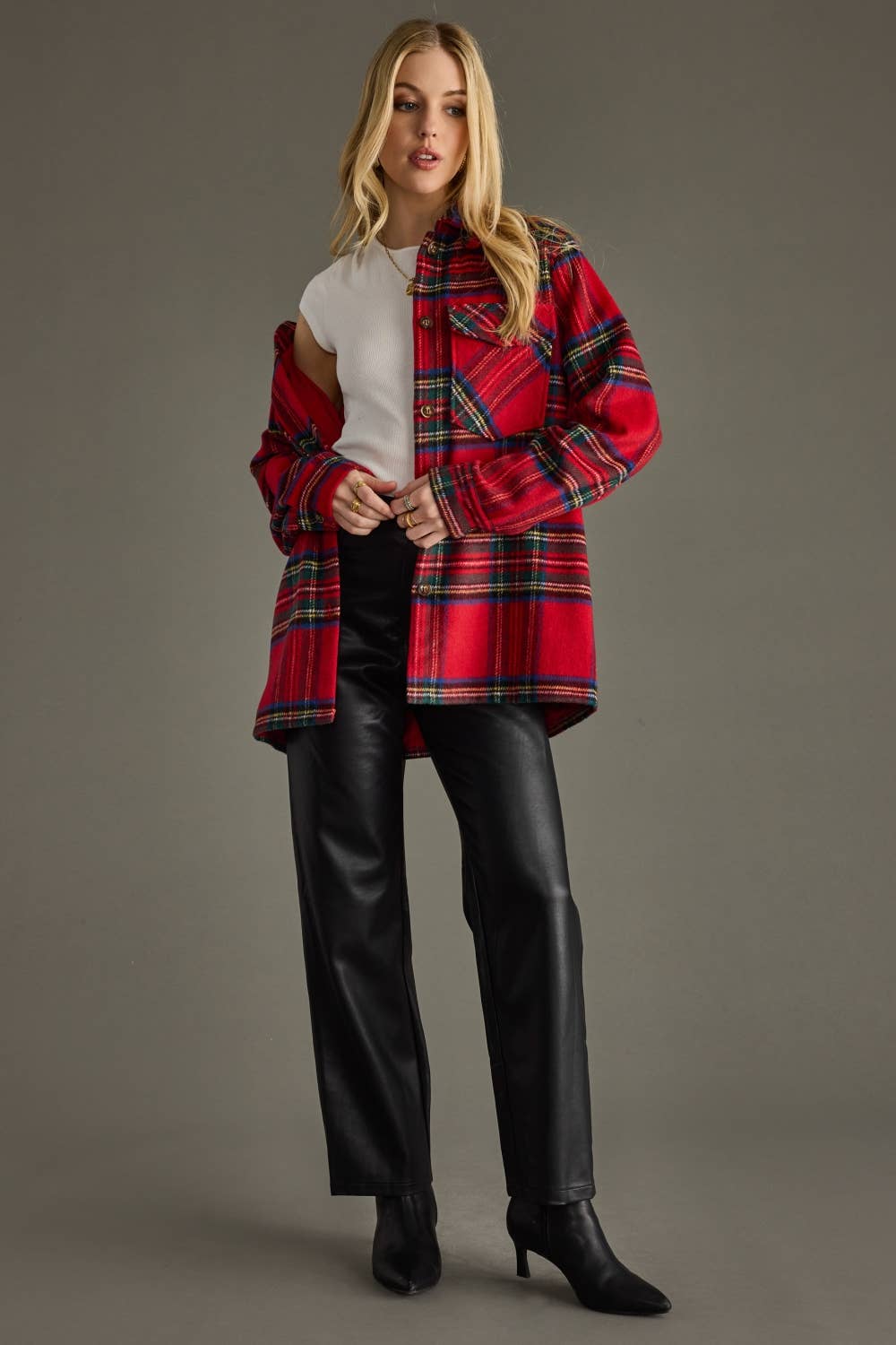 Red, Green, Blue & Yellow Plaid Jacket – give.