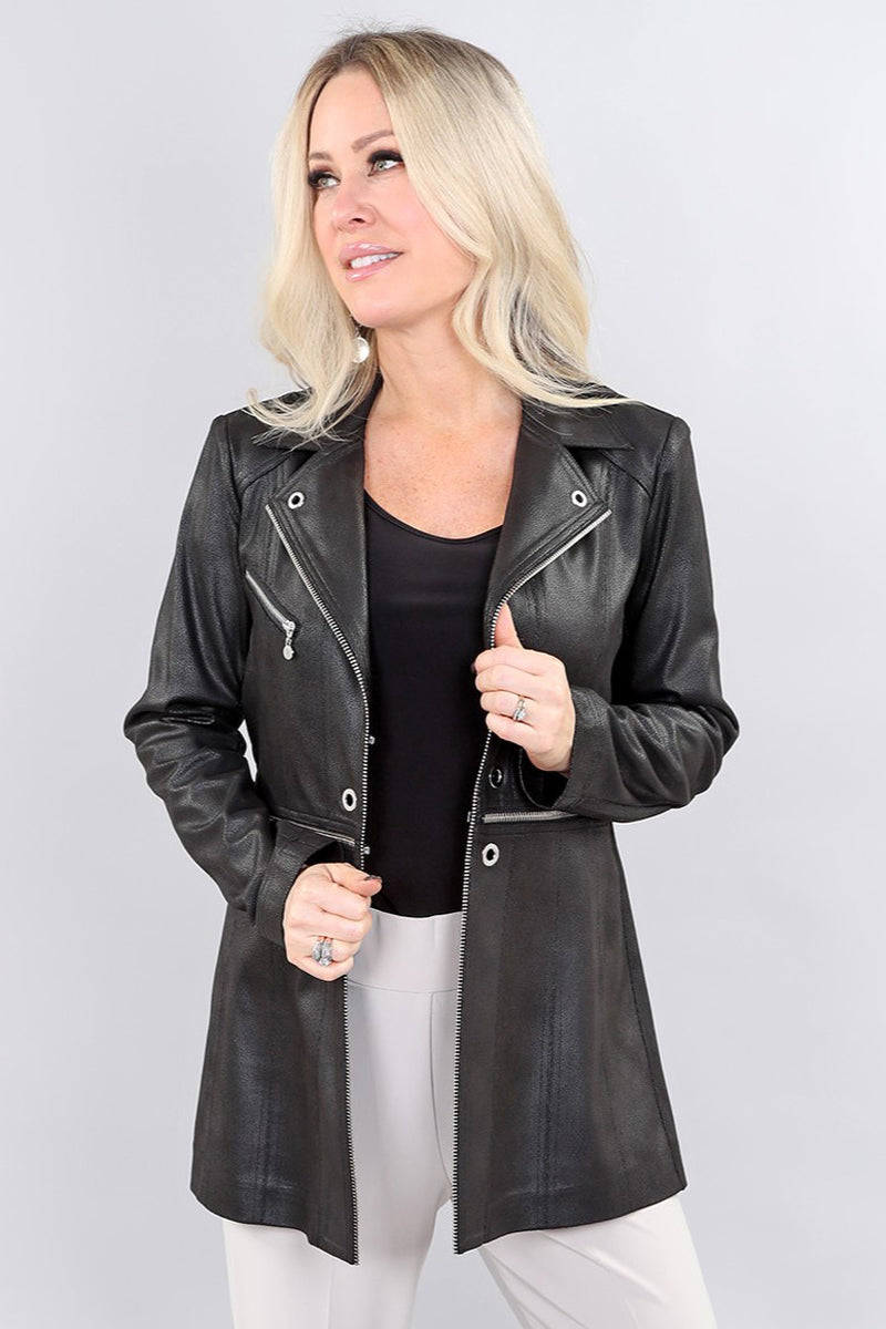 Pleather Jacket by Michael Tyler - Black – give.