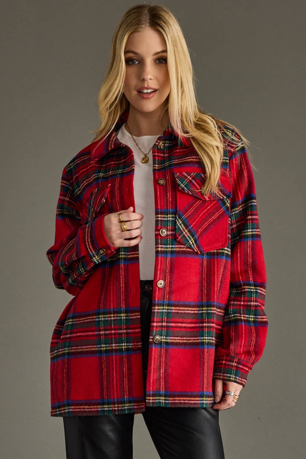 Red, Green, Blue & Yellow Plaid Jacket – give.